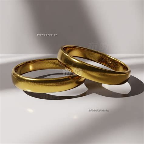 Blender金色戒指模型 Blender布的65 Blender布的