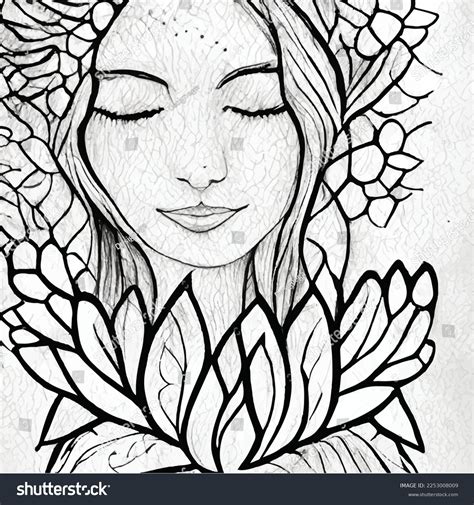 Black White Outline Coloring Page Adults Stock Vector Royalty Free 2253008009 Shutterstock