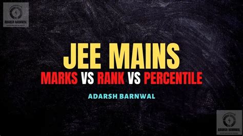 Jee Main Marks Vs Percentile Vs Rank Adarsh Barnwal