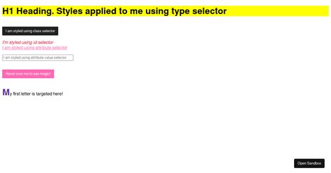 css selectors codesandbox