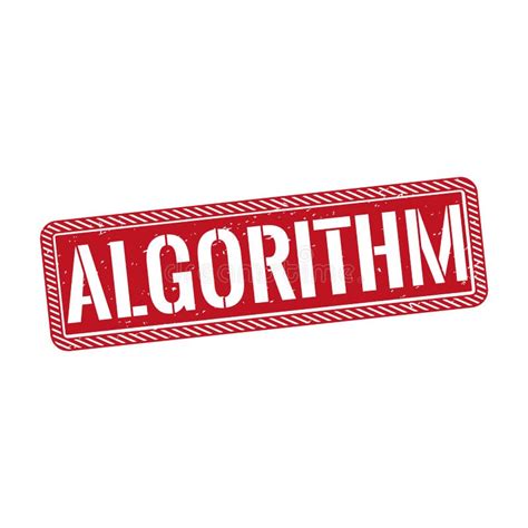 Red Algorithm Isolated Square Rubber Stamp Tag Stock Illustration