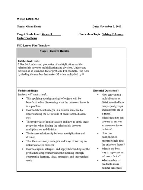 Third Grade Lesson Plans