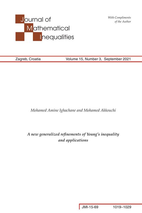 Pdf A New Generalized Refinements Of Youngs Inequality And Applications