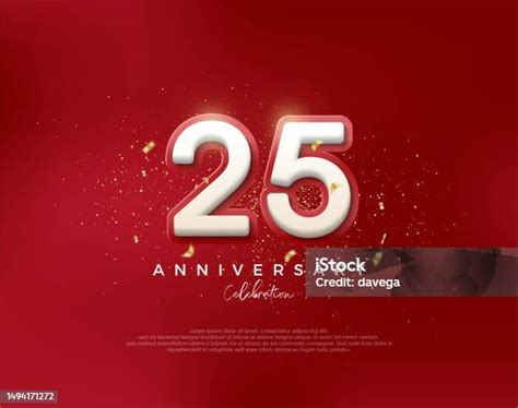 25주년 기념 넘버 빨간색 배경에 3d 흰색 숫자가 있습니다 포스터 배너 축하 인사말을 위한 프리미엄 벡터 25주년 기념에 대한 스톡 벡터 아트 및 기타 이미지 Istock
