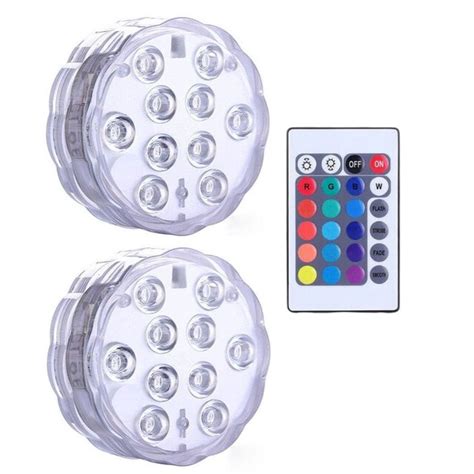 Комплект водоустойчиви Led лампи Rgb Дистанционно управление 2 4w Ip67 2 бр Бял Emag Bg