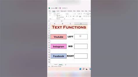 Excel Text Functions Shorts Computer Asmr Excel Tricks Formula