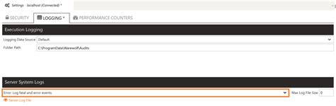 Execution Logging Configure Logging Level Warewolf Knowledge Base