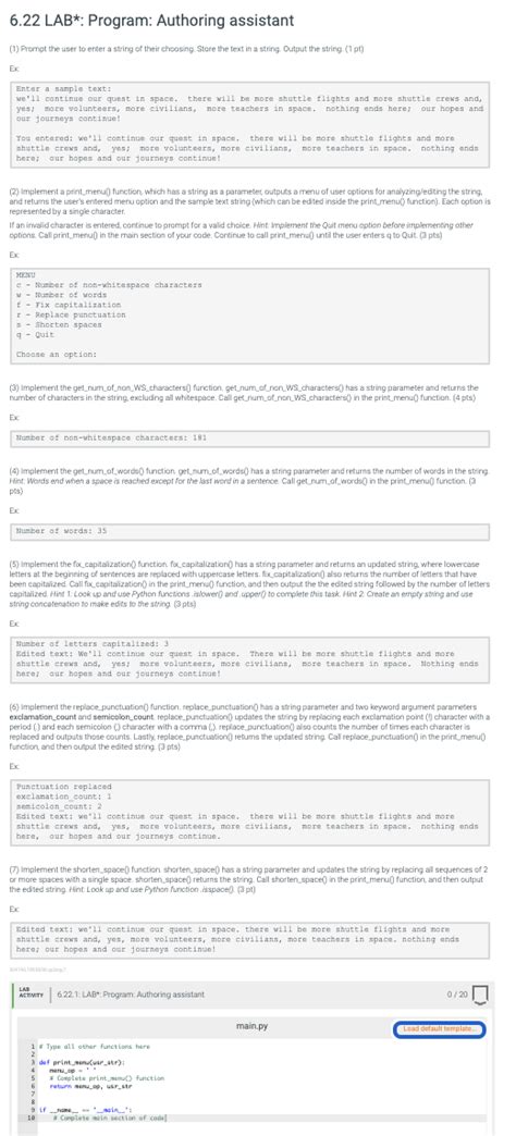 Solved 622 Lab Program Authoring Assistant 1 Prompt