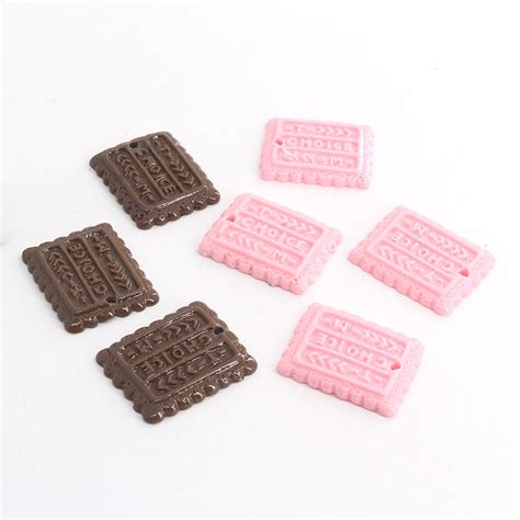 Badu Bg Смесете 10 бр опаковка Шоколадови бисквитки Смола Хранителни талисмани Мода Малка любов