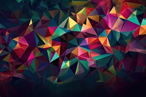 Premium Ai Image Multicolored Geometric Shapes Seamlessly Blending Together On A Dark Background