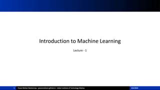 Introduction To Machine Learning Part Pptx