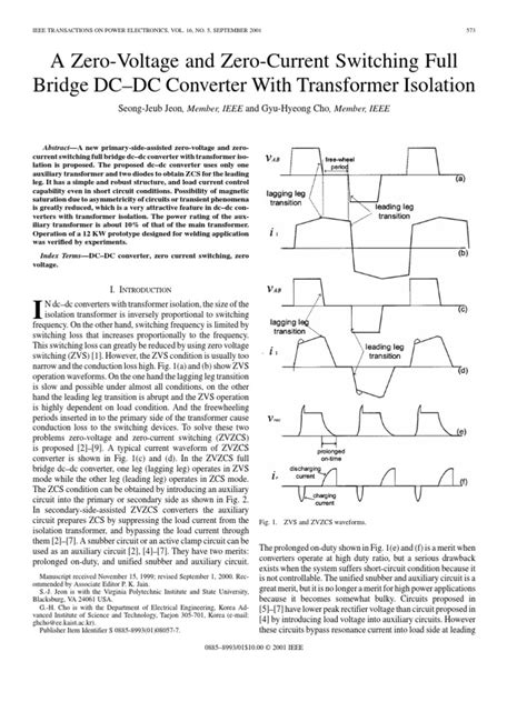 Zero Voltage And Zero Current Switching Full Transformer Rectifier