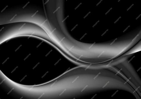 Premium Vector Dark Abstract Monochrome Smooth Waves Background Vector Graphic Design Illustration
