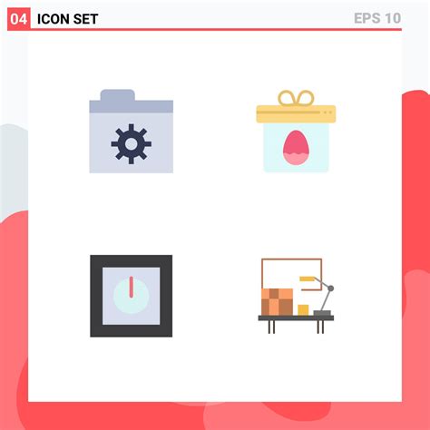 4 Universal Flat Icons Set For Web And Mobile Applications Control Products T Easter