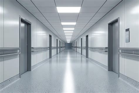 A Sterile Silence A 3d Render Of A Hospital Corridor The Empty Hallway A Visual Representation