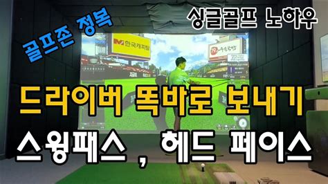 🏌️‍♂️싱글골프 노하우🏌️‍♂️골프존 드라이버 똑바로 보내기 스윙패스 헤드페이스 Youtube