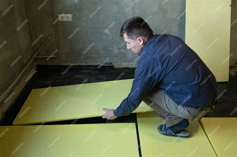 Premium Photo Installation Of Expanded Polystyrene For Floor Insulation