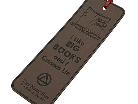 personalized leatherette aa big book bookmarks book marks for the big book of alcoholics