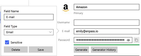 customizing fields in enpass