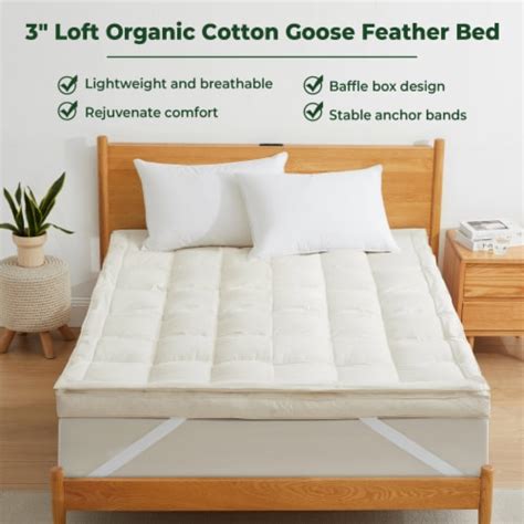 Premium White Goose Feather Mattress Topper 3 Soft Feather Bed 300 Tc