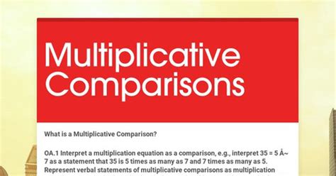 Multiplicative Comparisons Smore Newsletters