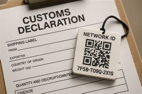 Customs Declaration Form With Shipping Label And Qr Code For Network Identification Clearance