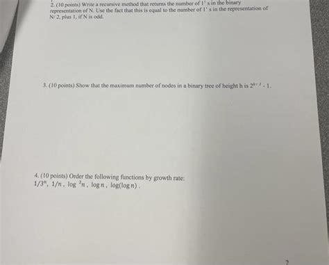 Solved 2 10 Points Write A Recursive Method That Returns