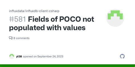 Fields Of Poco Not Populated With Values · Issue 581 · Influxdata