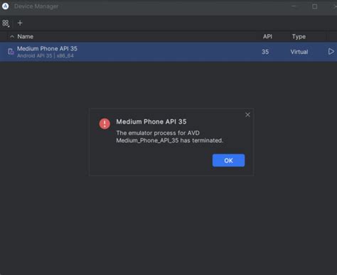 Flutter Android Studio Emulator Terminated Stack Overflow
