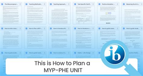 How To Plan A MYP PHE UNIT