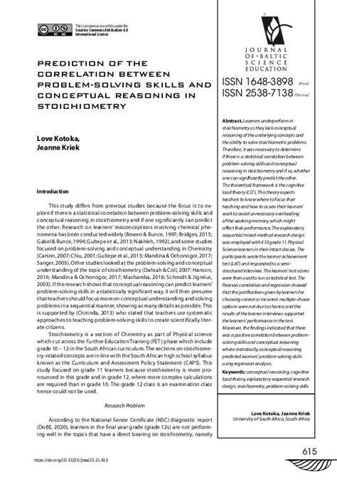 pdf prediction of the correlation between problem solving skills and