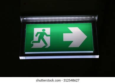 Emergency Exit Sign Glowing Dark Stock Photo Shutterstock