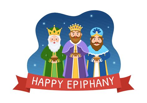 Happy Epiphany Day Template Hand Drawn Cartoon Flat Illustration