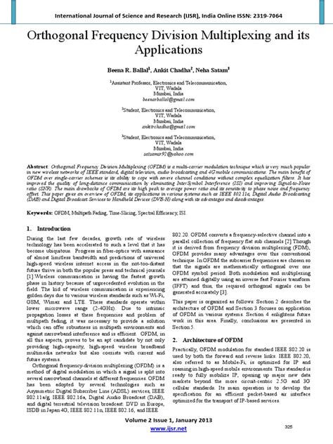 Orthogonal Frequency Division Multiplexing And Its Applications Pdf Orthogonal Frequency