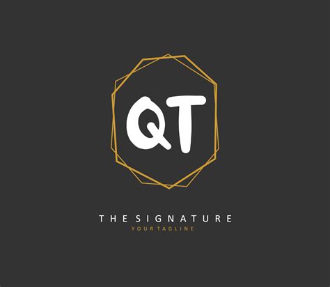Q T QT Initial Letter Handwriting And Signature Logo A Concept Handwriting Initial Logo With