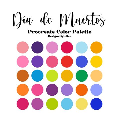 Día De Muertos 30 Color Procreate Palette Color Palette Challenge