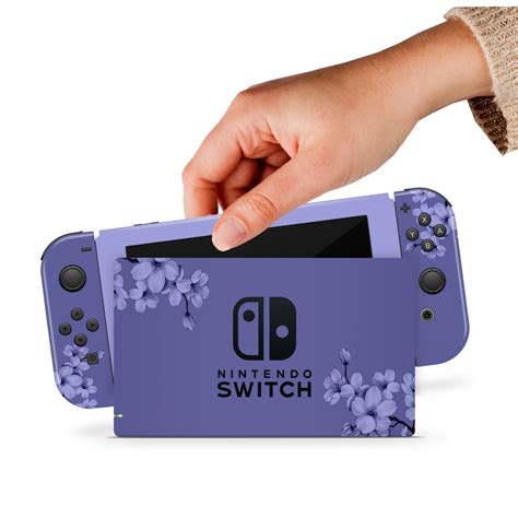 Purple Cute Switch Skin Floral Switch Skin Color Switch Oled Skin Nature Decal For Console Dock