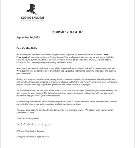 Cynthia Nahle On Linkedin Codingsamurai Javaprogramming Internship Careergrowth