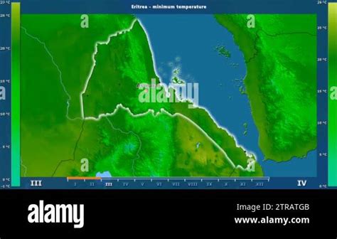 Minimum Temperature By Month In The Eritrea Area With Animated Legend English Labels Country