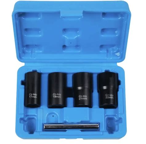 5pc 12 Twist Socket Broken Studs Nuts Wheel Lock Nut Remover 17mm