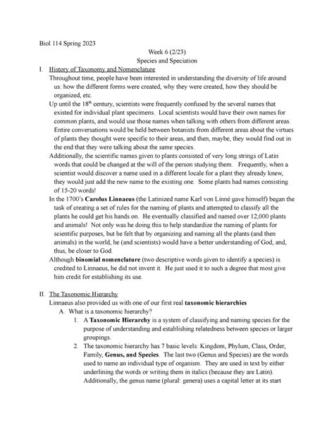lecture week 6 2 23 notes species and speciation biol 114 spring