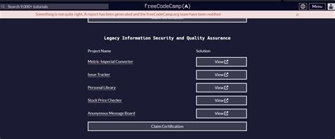 Legacy Information Security And Quality Assurance Cert Claim