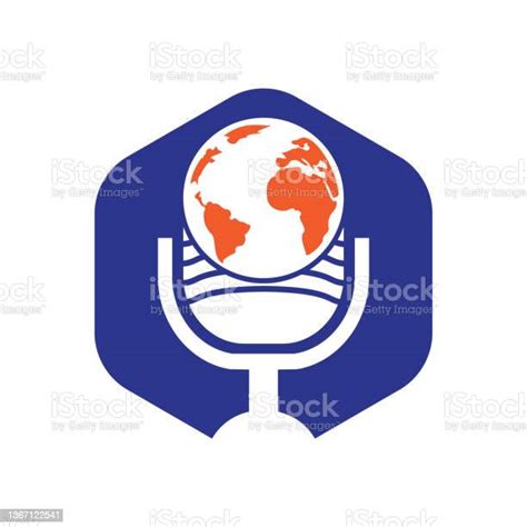 글로벌 팟 캐스트 로고 디자인 방송 엔터테인먼트 비즈니스 로고 템플릿 벡터 일러스트레이션 개념에 대한 스톡 벡터 아트 및 기타 이미지 Istock