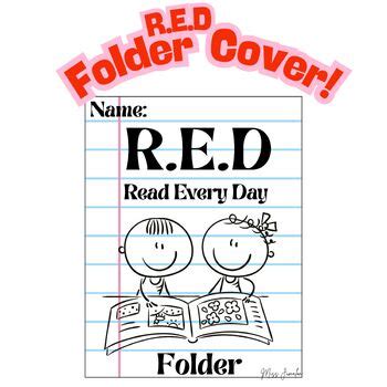 R E D Folder Cover Read Every Day Folder For K 2 Printable Reading Folder