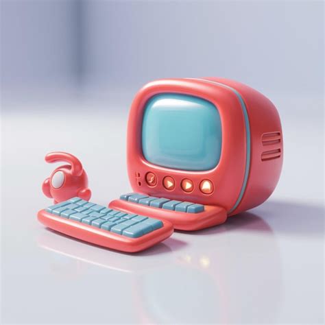 premium photo 3d render illustration of a computer and keyboard icon