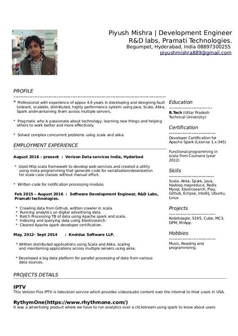 Spark Developer Resume India