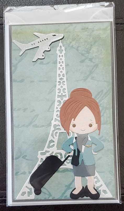 Handmade International Flight Attendant Specialty Cards Blank