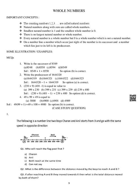 Class 6 Maths Notes For Whole Numbers Pdf Study Material Aglasem
