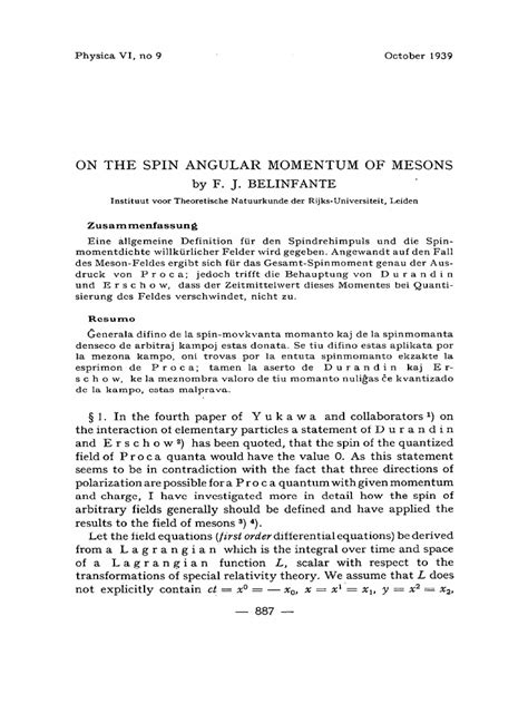 On The Spin Angular Momentum Of Mesons Pdf Spin Physics Wave