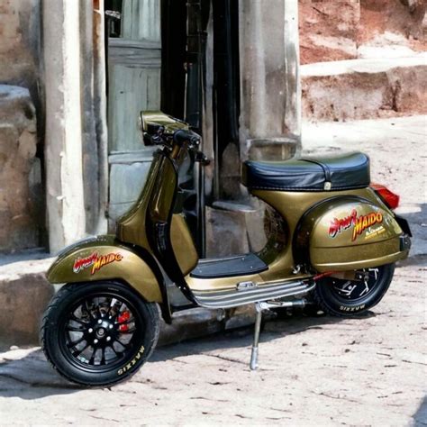 Bronze Brown Vespa Px Custom Modified With Vespa Sprint Wheels Cek Web Vespa Px